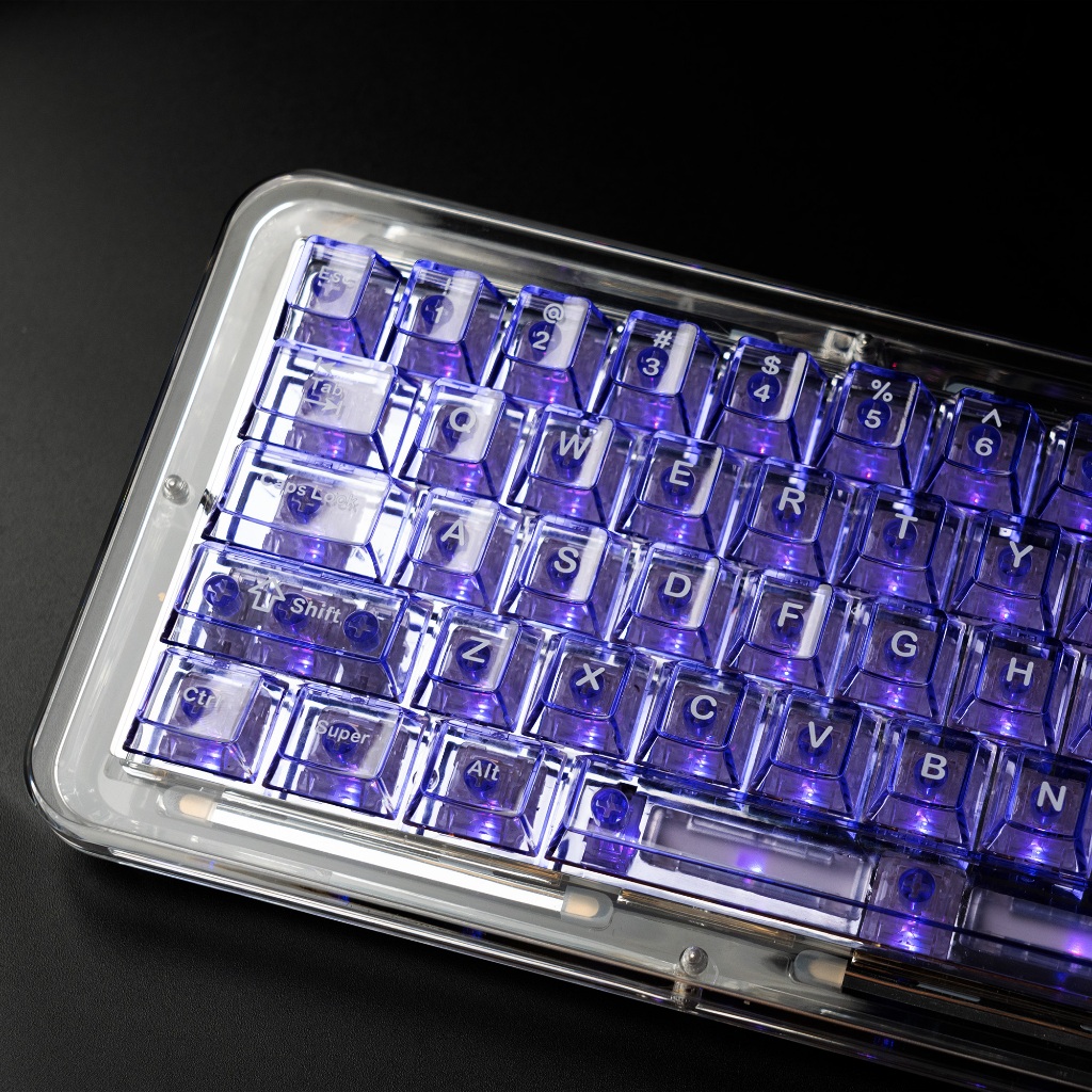 XVX Clear keycaps Purple Transparent Keycaps cherry profile 124 keys ...