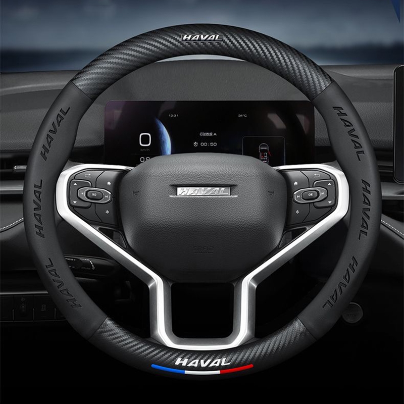 3D Embossed Logo Car Steering-Wheels Cover 38cm Fit For Haval H6 H9 Dargo Jolion Tank M6 ...