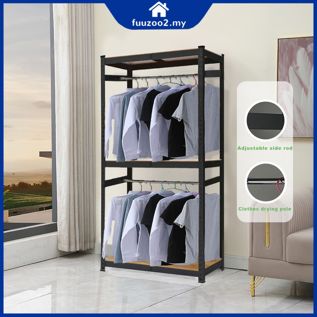 L60-120CM (3-5Tier) Metal Boltless Rack Home kitchen Store Storage Rack ...