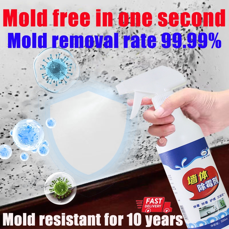 【99.99% mildew removal rate】stain mold remover spray Walls, wood boards ...
