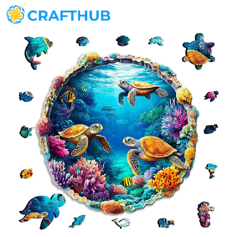 Crafthub Vibrant Underwater Sealife - Marine Reptile Sea Turtle Under ...