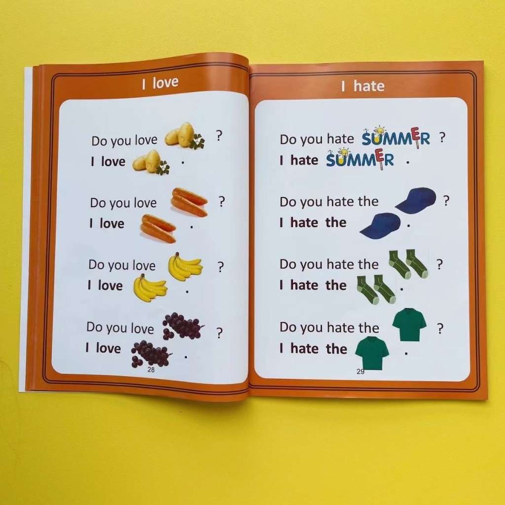 100Pages English Noun Verbs Practice Book Short Sentence Learning ...