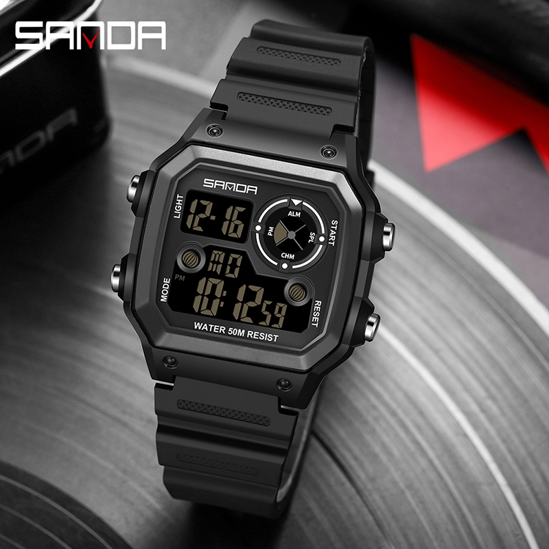 SANDA Digital Display Waterproof Men LED Watch 418-3 | Shopee Malaysia