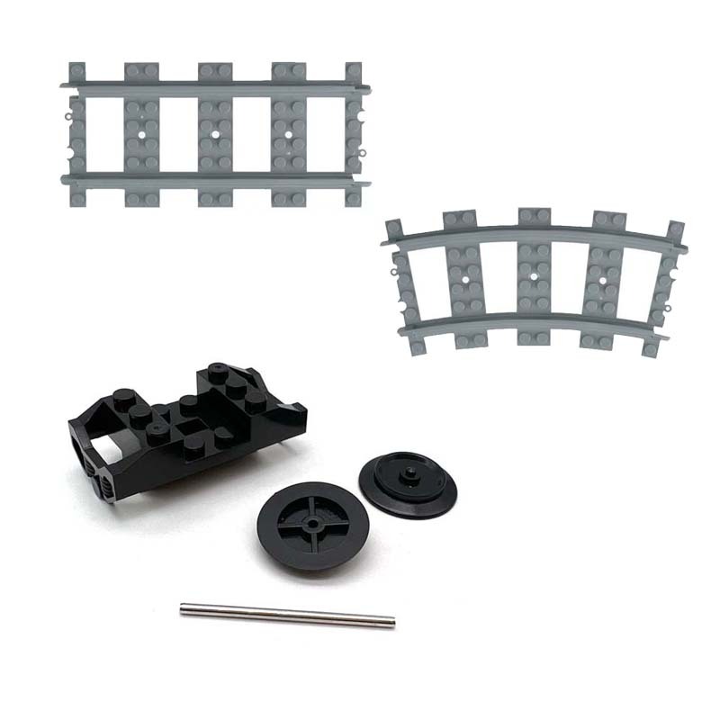 MOC City Creative Train Track Base Wheel Carriage Building Blocks ...