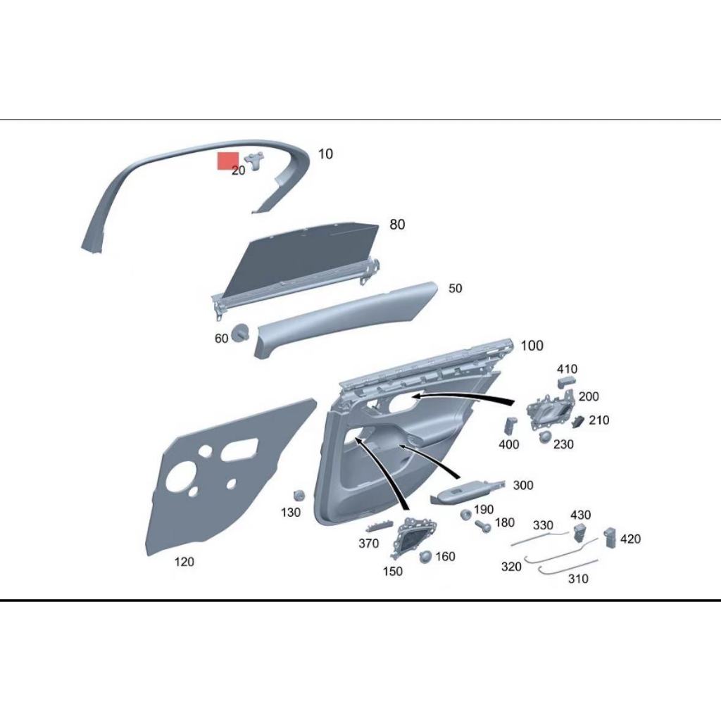 Original Mercedes Benz Rear Door Sun Blind Small bracket / Hook W213 ...