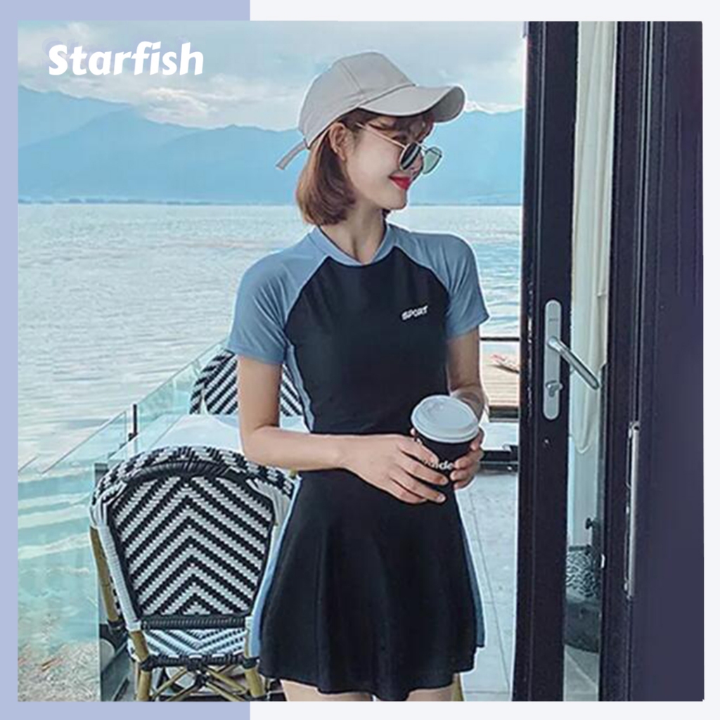 【Starfish】Ready stocks Hot Spring Conservative swimming suit swimming ...