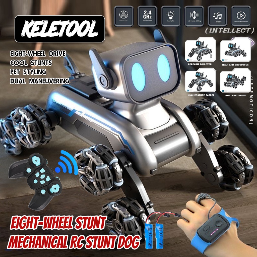 robot dog Control Toy Dog Intelligent Dog 8 roda Stunt Drift Stunt ...