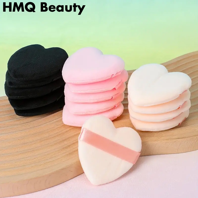 Cosmetic Powder Puff Portable Soft Sponge Setting Face Puffs Heart ...