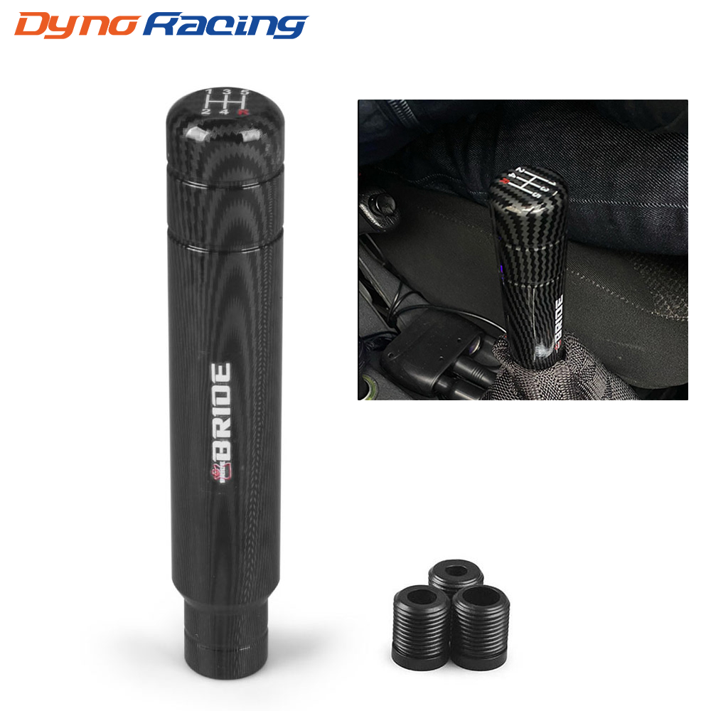 5 SPEED Carbon Fiber Black 85MM 90MM 130MM 180MM Gear Shift Knob Manual ...