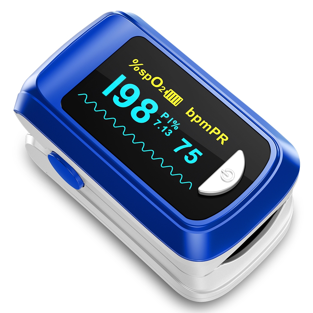 HealthTree Fingertip Pulse Oximeter SpO2 Meter Blood Oxygen Meter Blue ...