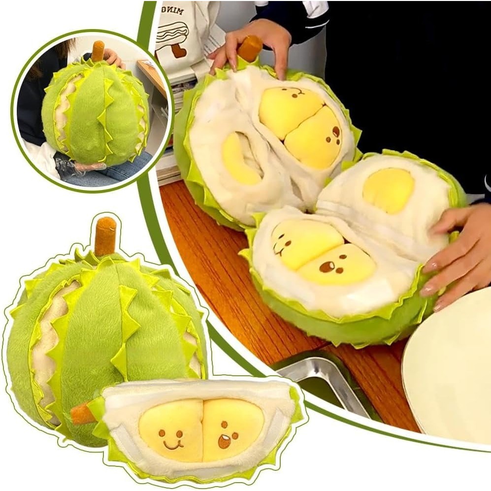 Creative Detachable Durian Plush Toy, Fruit Durian Plushie Toy Pillow ...