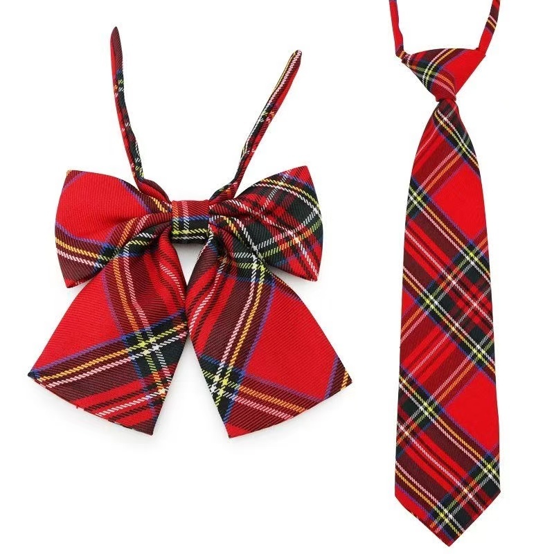 Plaid Tie student school Cravats Girls Uniform Collar Butterfly Bow ...