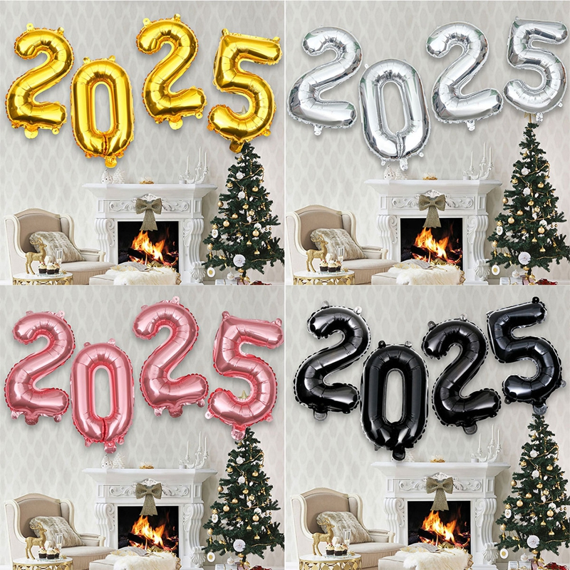 16/40Inch Balloon Number 2025 Figure Balloon Happy New Year 2025 ...