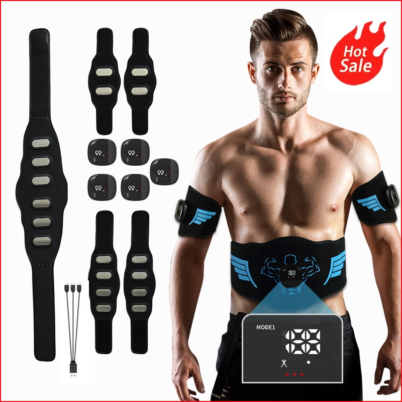 Abdominal Fitness Vibration Belt EMS Muscle Stimulator Electric Smart ...