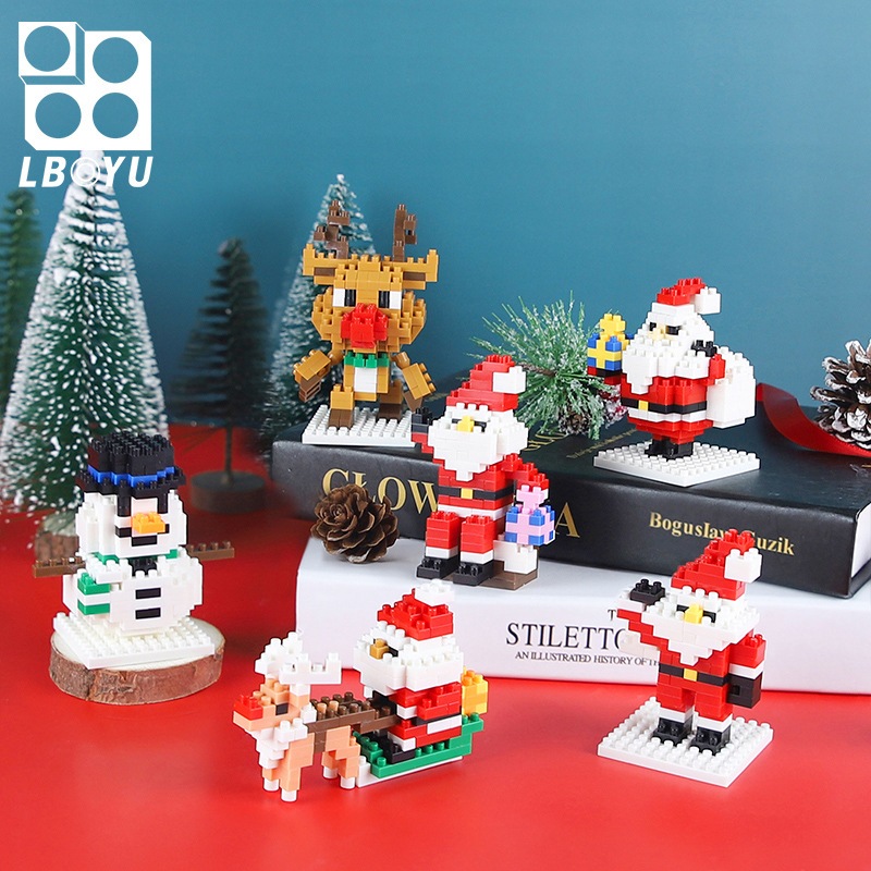 10 designs Christmas cartoon bricks, Santa Claus Block Cute toys For ...