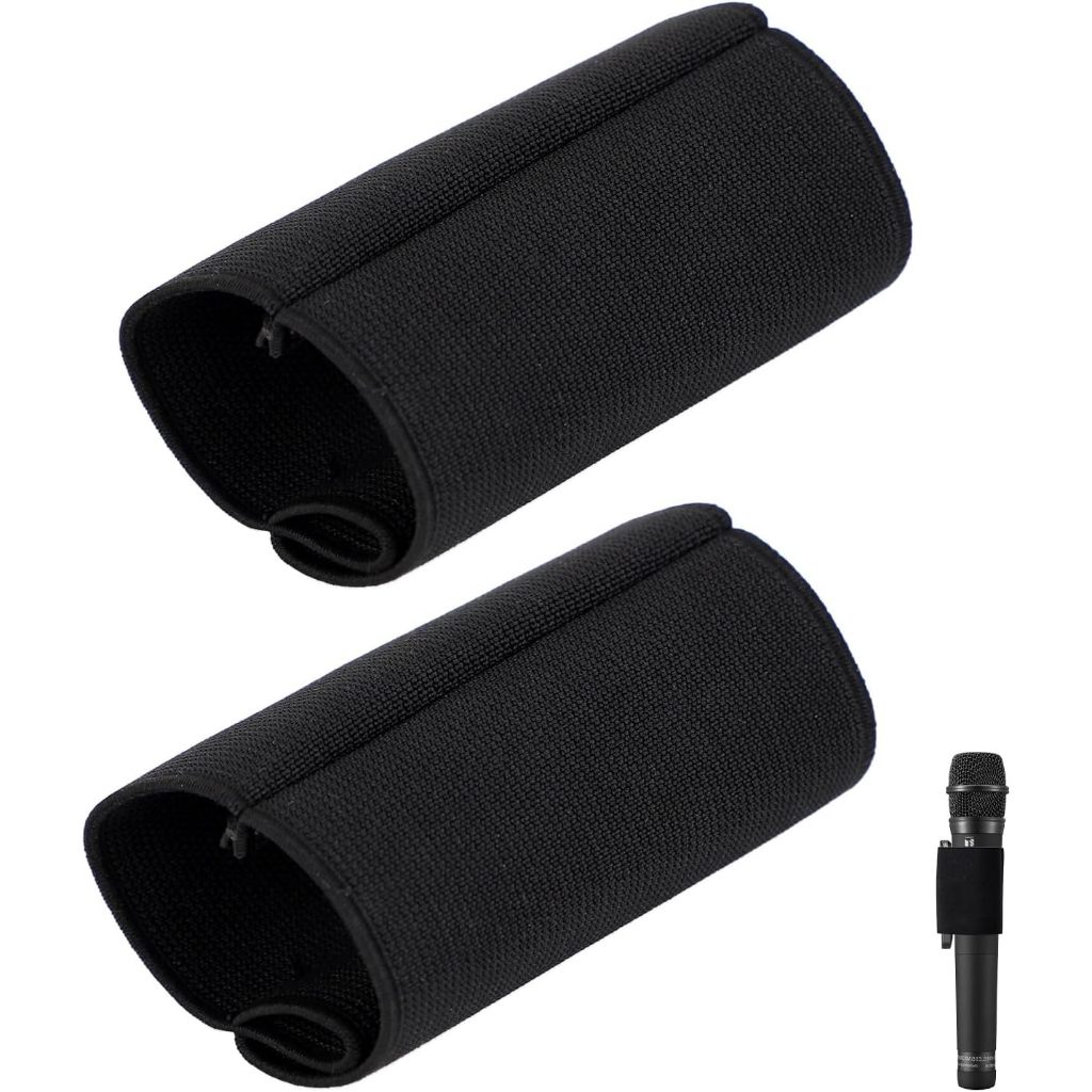 Hand Microphone Sleeve Cover, Black Elastic Mic Sleeve Reusable ...