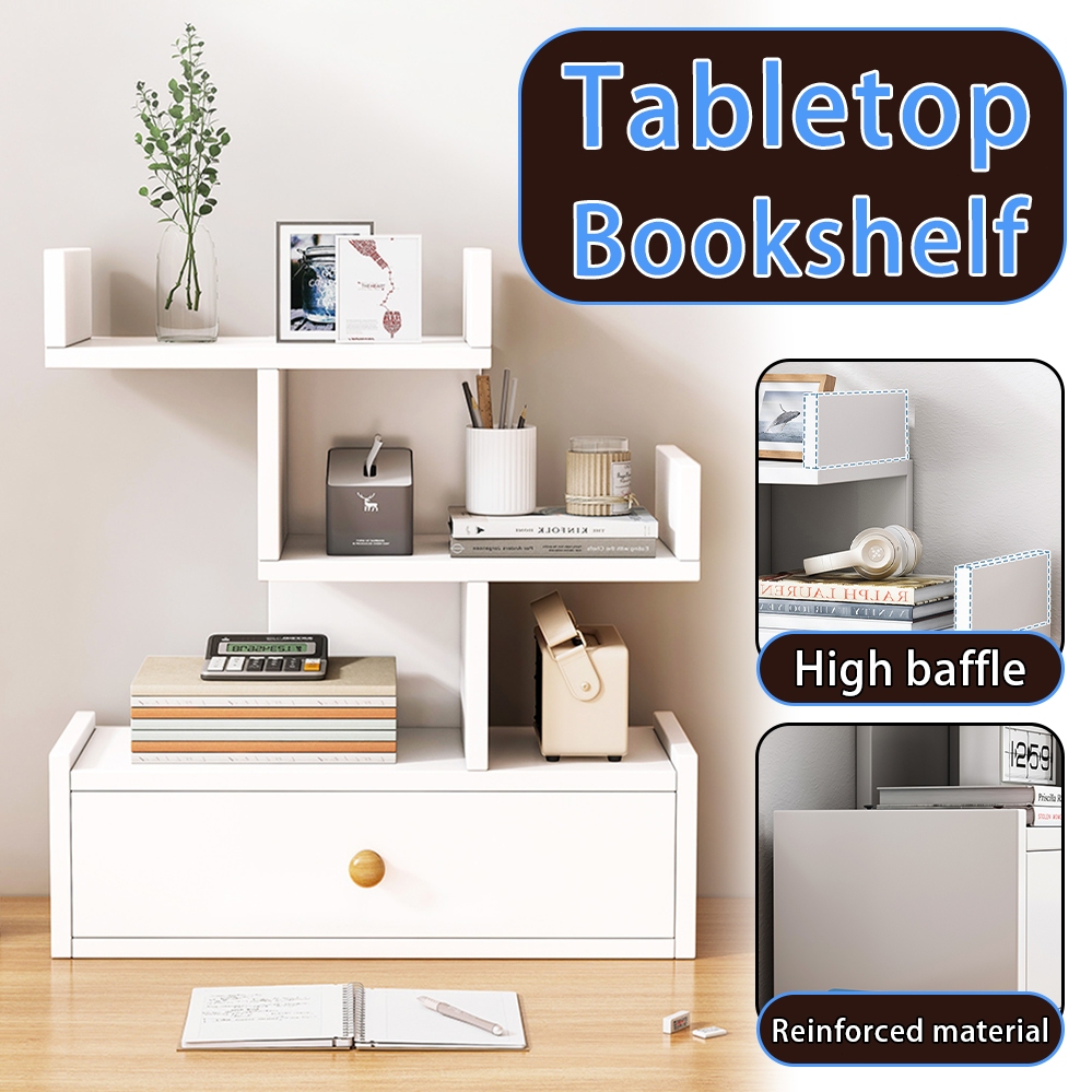 Desktop Storage Bookshelf Simple Desk Office Corner Shelf Student ...