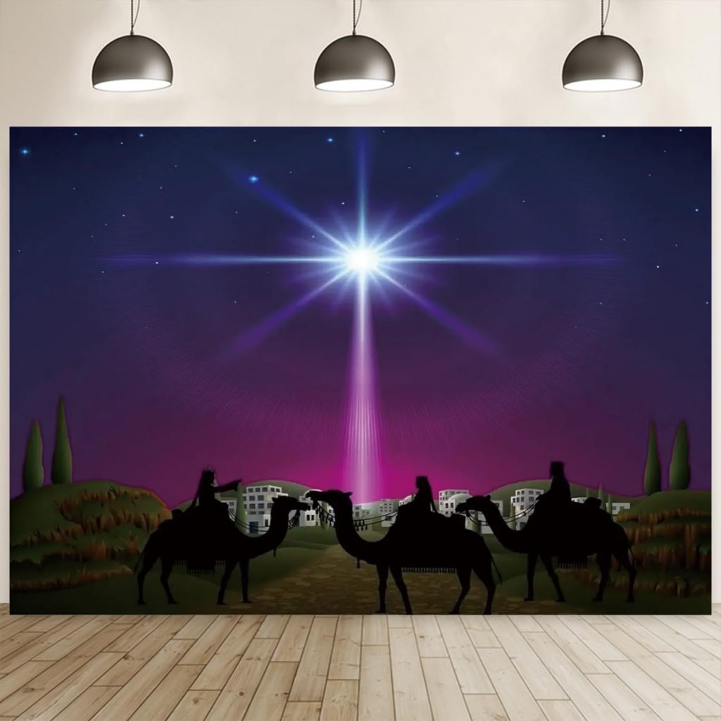 Christian Christmas Backdrop Birth of Jesus Backdrop Christmas Night ...