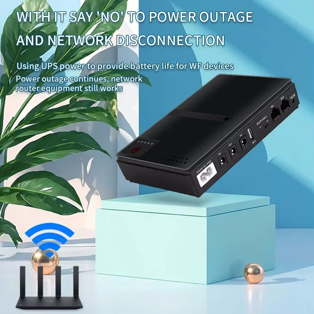 Mini UPS Router Optical Cat Adapter Uninterruptible Power Supply DC ...