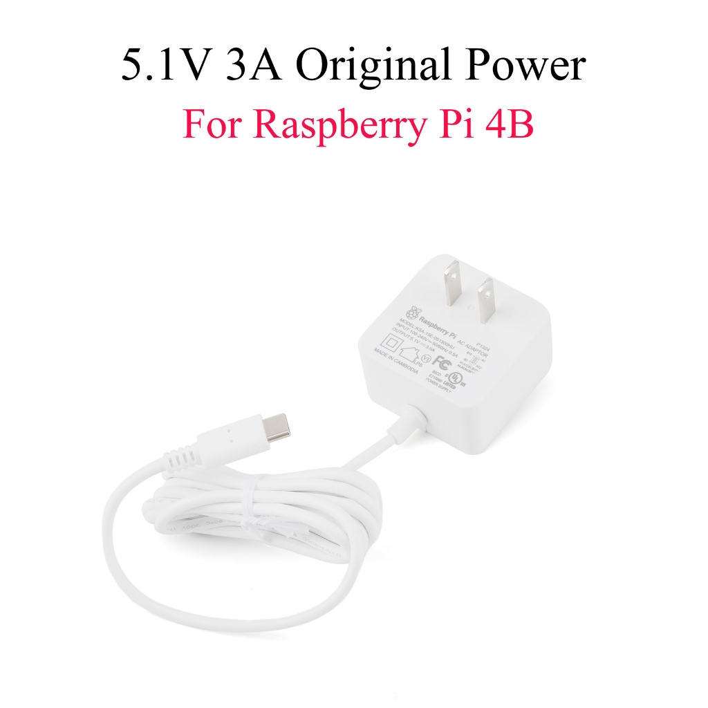 Original Raspberry PI 4 Model B 5.1V 3A Power Adapter USB Type-C ...