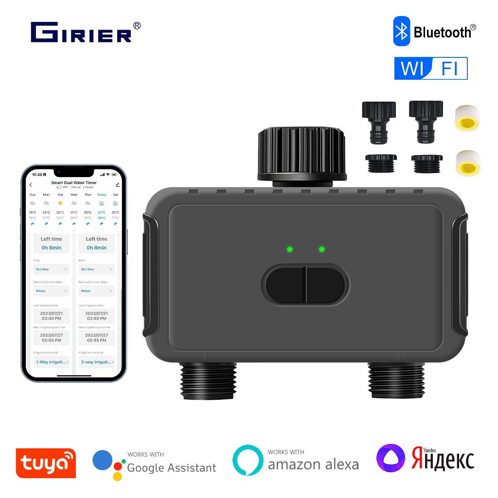 GIRIER Smart Sprinkler Timer, WiFi Water Timer, Hose Faucet Timer for ...