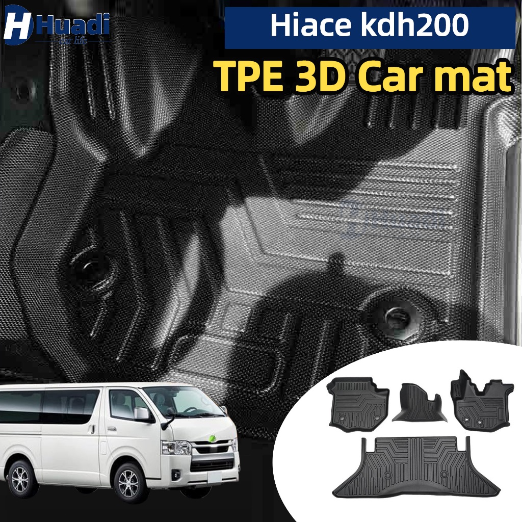 3D car mat hiace kdh200(2004-2025) hiace commuter car foot mat carpet ...