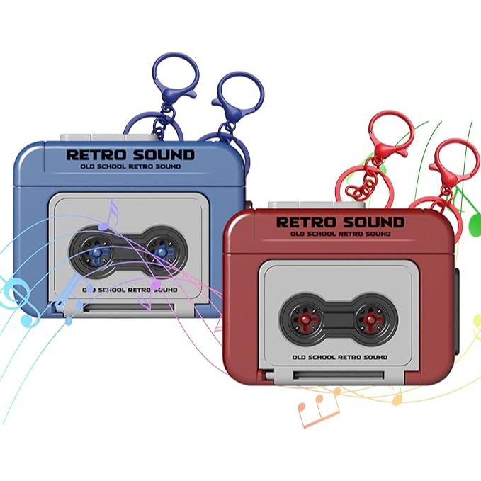 Mini Tape Recorder Keychain, Creative Retro Recorder Tape Keychain ...