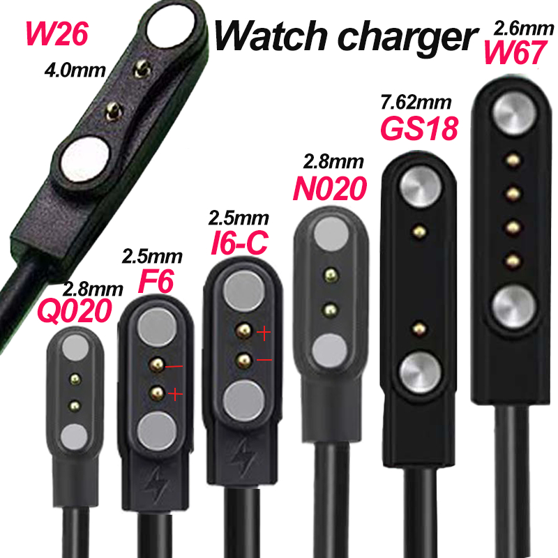 Universal Smart Watch Magnetic Suction Charging Cable 2 Pins 4 Pins ...