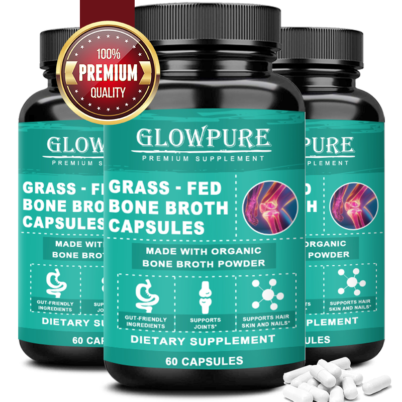 Grass-Fed Bone Broth Capsules Collagen Supplement Supports Nails, Hair ...