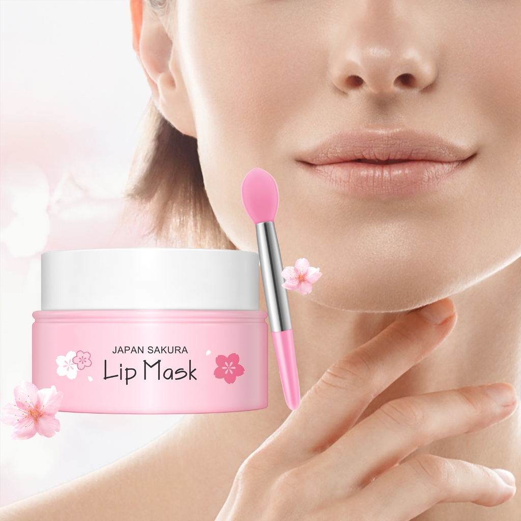 LAIKOU Sakura Lip Mask Lighten Lip Lines Remove Wrinkle Cream Repairing ...