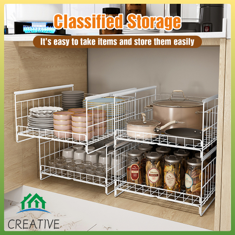 Kitchen Cabinet Pull Out Basket Pull Out Rack Multi-function Pull Out ...