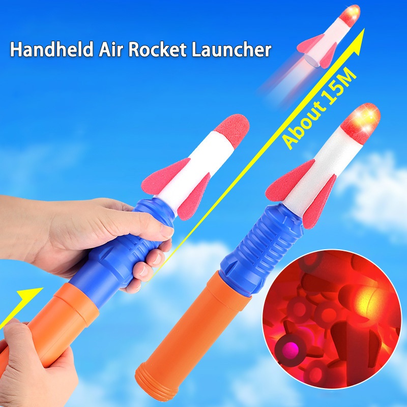 New Rocket Launcher Toys Hand Air Rocket Launcher With LED Flying Toy ...
