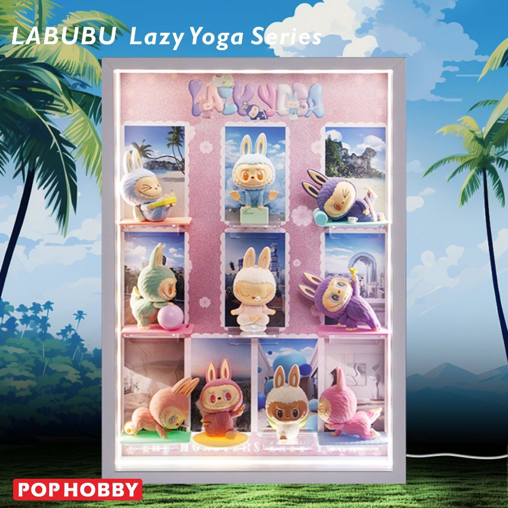 LABUBU Lazy Yoga Series LED Display Frame, Standing & Wall-mounted For ...