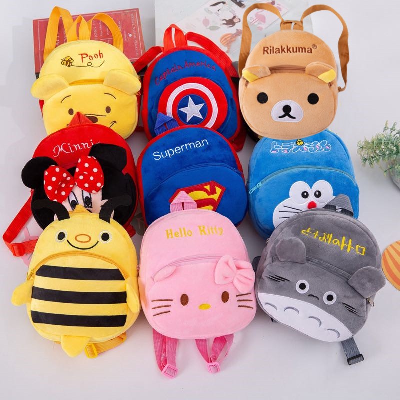 Cartoon Plush Travel Backpack Kids Backpack Toy Bag Disney Hello Kitty ...