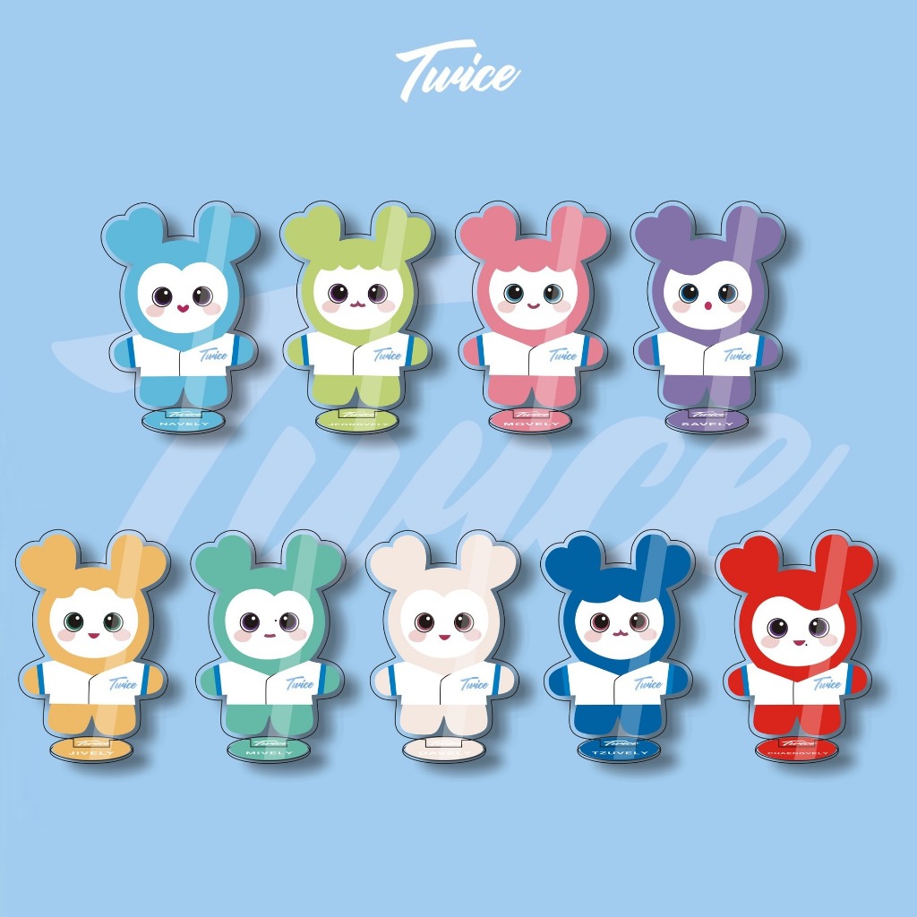 9CM TWICE Acrylic Standing Figure Stand Twice Cartoon Station Sign Doll ...