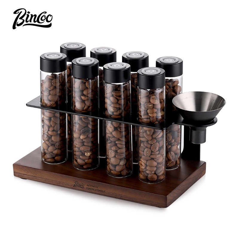 BINCOO Coffee Bean Sealed Can Display Stand Transparent Storage Tank ...