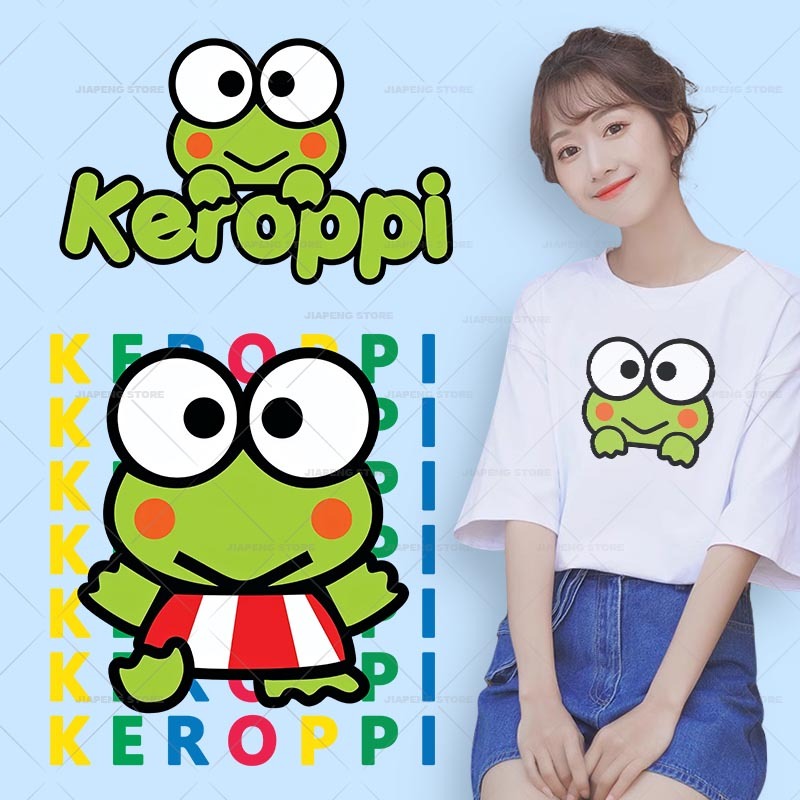 Keroppi Iron on Patches Sanrio Cute Frog Heat Transfers Vinyl For ...