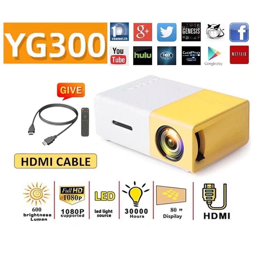 Mini Projector YG300 Portable LED Mini Projector hp Mini Home Theater ...