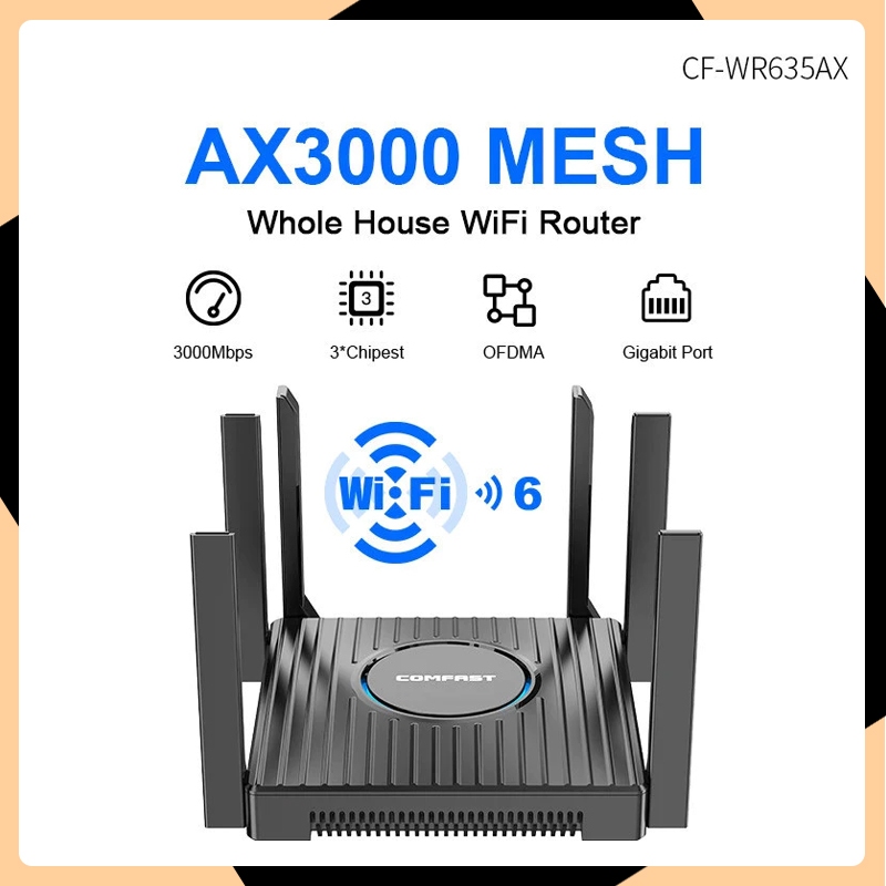 Wifi 6 Mesh Router AX3000 Gigabit Router IPV6 2.4G 5.0GHz Full Gigabit ...
