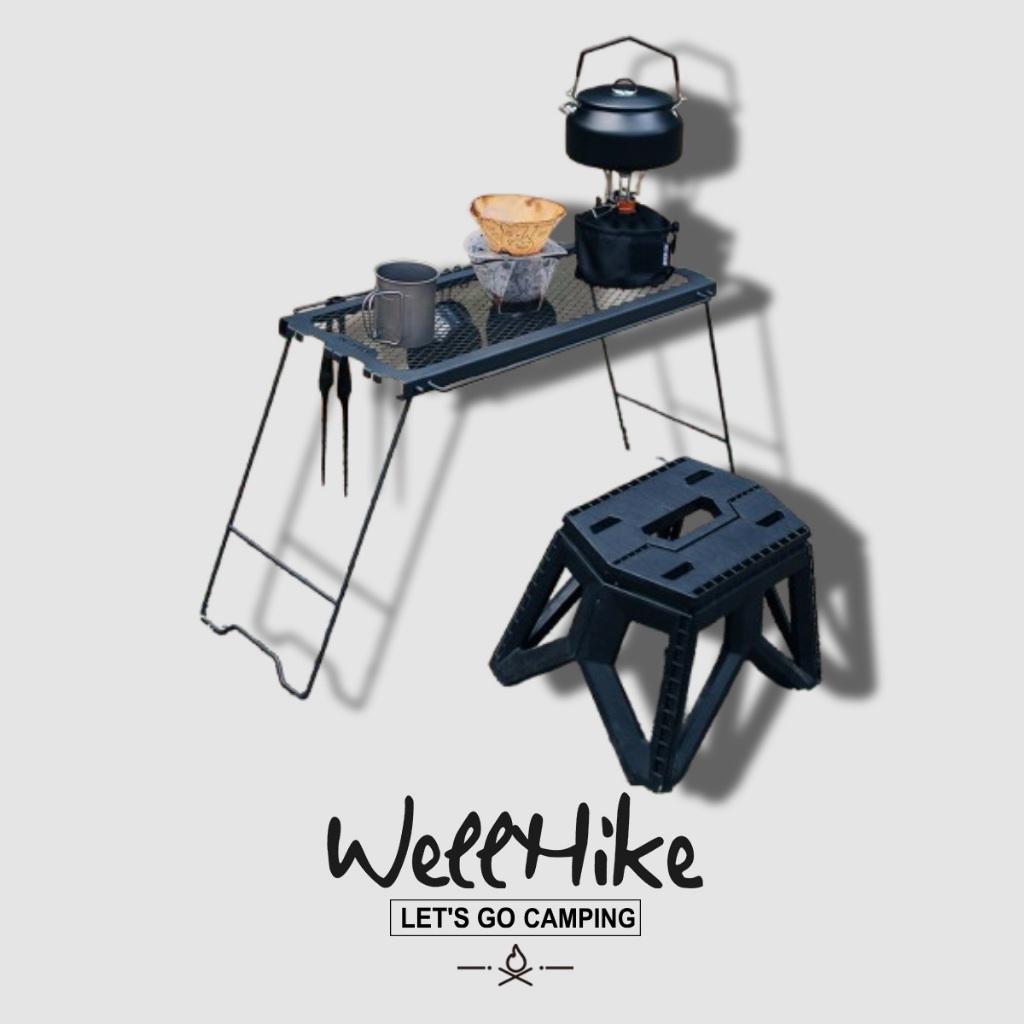 WellHike Portable Camping Table Foldable Iron Mesh , Multifunctional ...