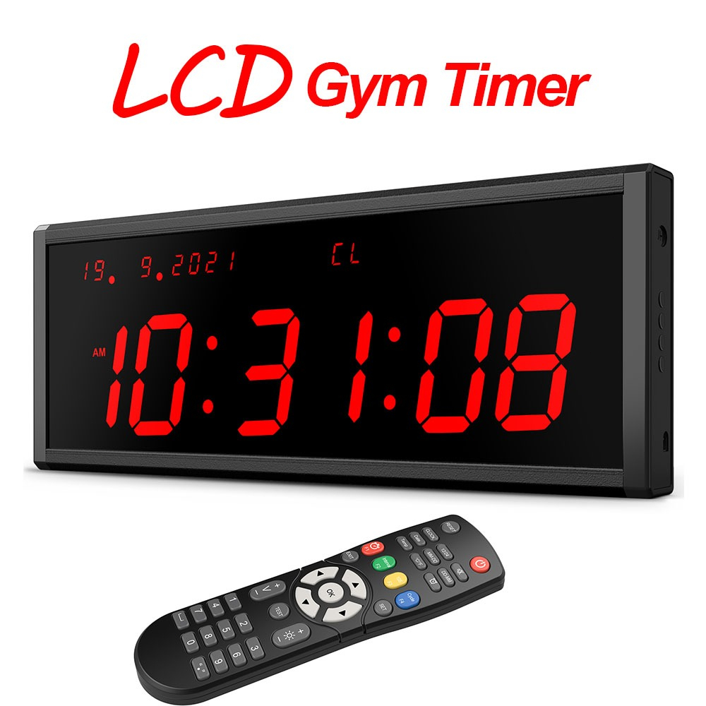 3 inch Gym Timer Big LED Interval Workout Clock with Time & Date, 18.9 ...