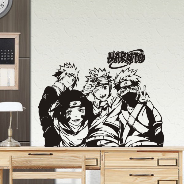 NARUTO Glass Decal Vinyl Wall Stickers Uchiha Sasuke Kakashi Decor Home ...