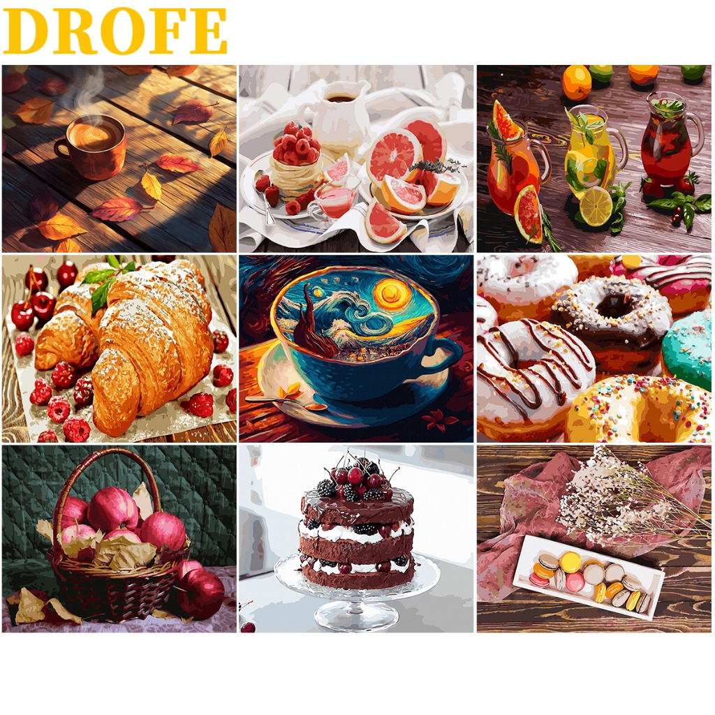 Drofe,paint by numbers,food,painting by number,canvas painting,digital ...