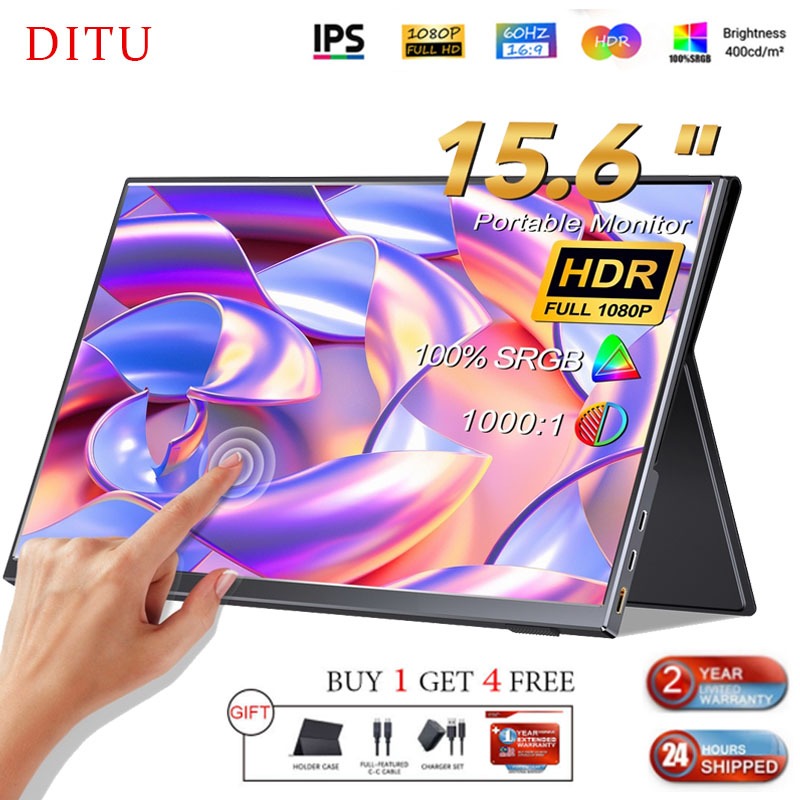 DITU Malay In Stock 15.6-Inch Portable Monitor Touch for Laptop 1920 ...