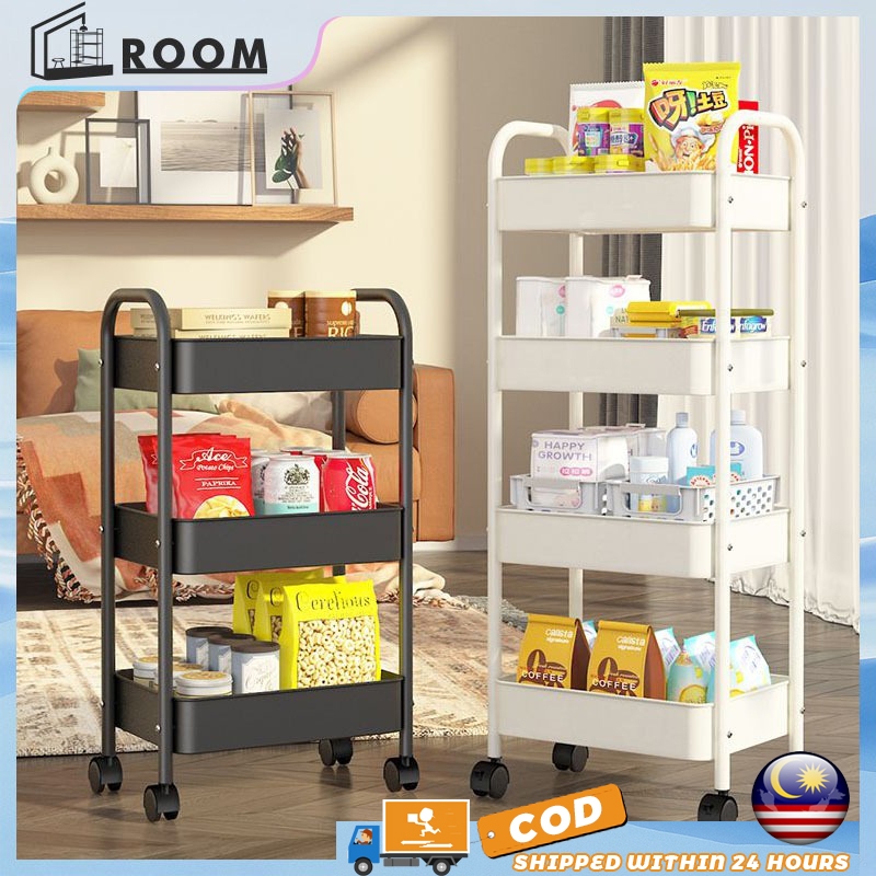 Trolley Rack [100% Steel] Multifunction Storage Trolley Rack Troli Rak ...