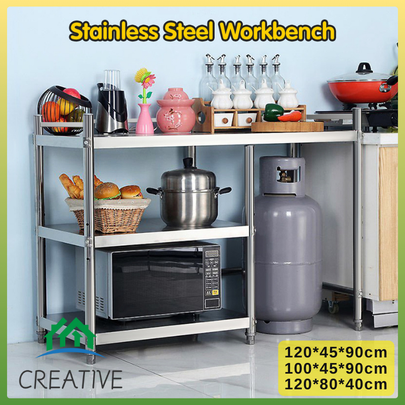 304 Stainless Gas rack cooking bench water tank Steel Kitchen Working ...