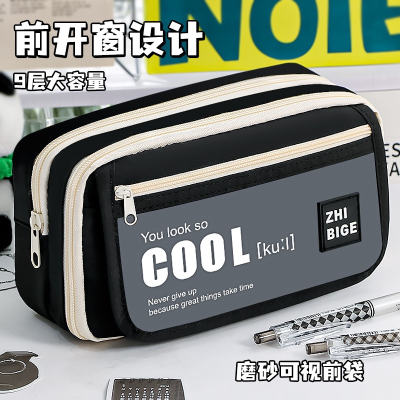 Large-capacity Canvas Pencil Case Simple INS Style Pencil Case High ...