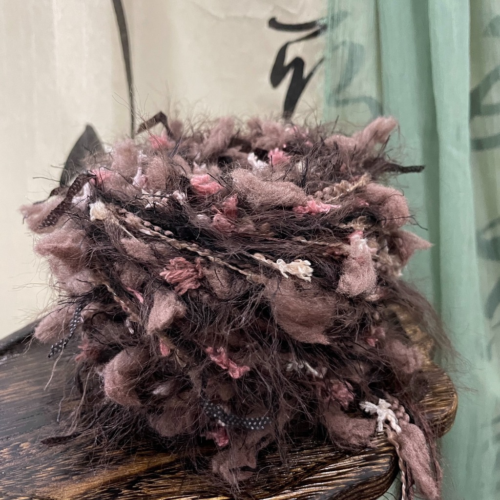 100g Fairy Style Hand Blended Yarn 棕罂花 手混线 Plush Yarn Fancy Yarn Hand ...