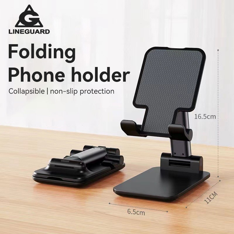 Phone stand holder on table black Universal Adjustable Foldable ...