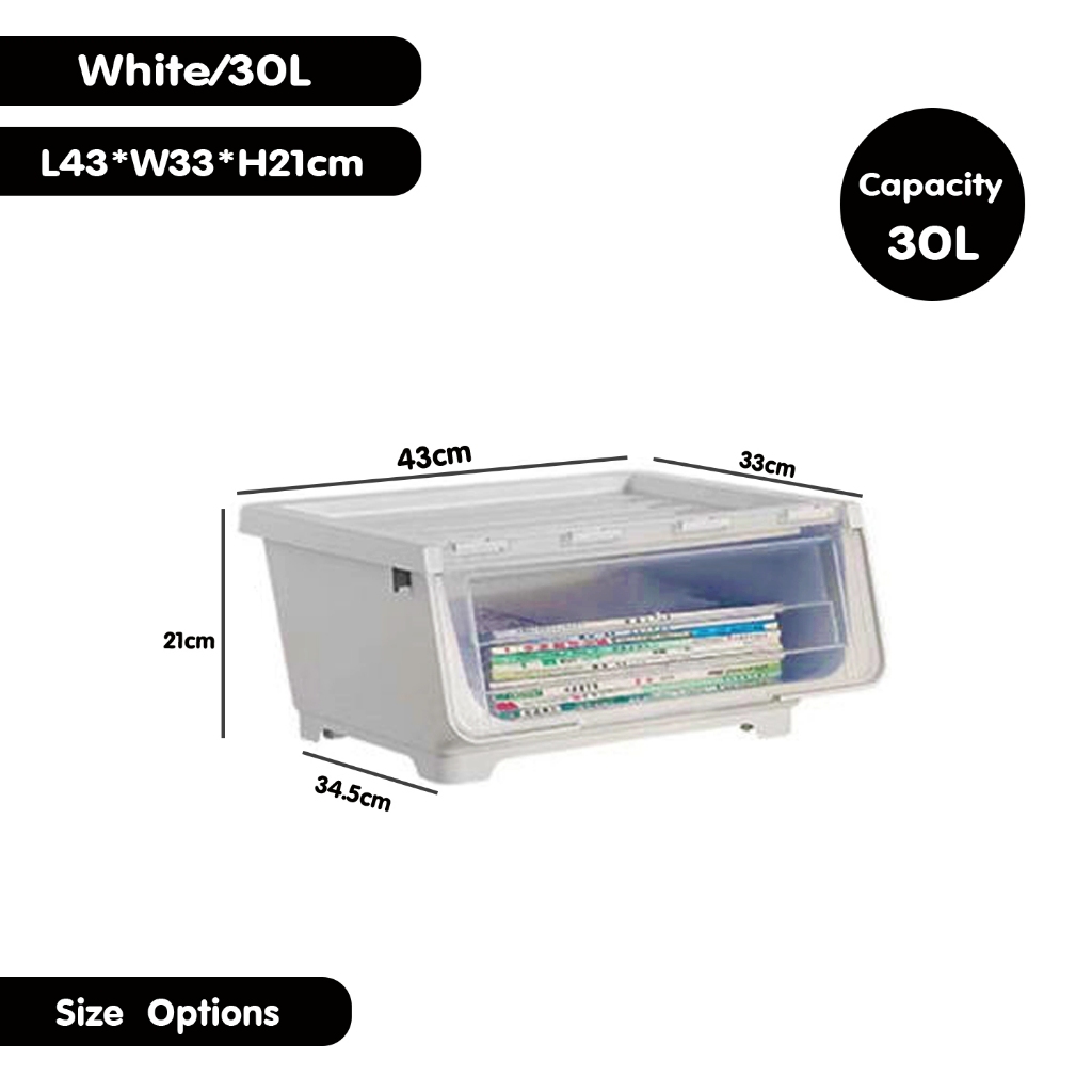 DR.STORAGE 28L/40L/60L Large Capacity Storage Box With Transparent Lid Stackable Toy Snack ...